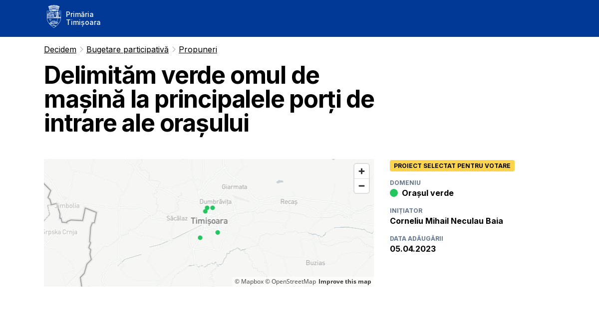 Delimităm verde omul de mașină la principalele porți de intrare ale ...
