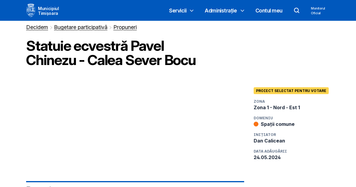 Statuie ecvestră Pavel Chinezu - Calea Sever Bocu