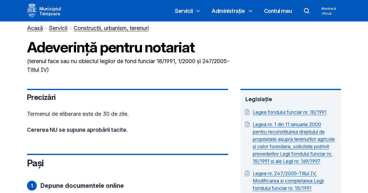 Adeverință pentru notariat