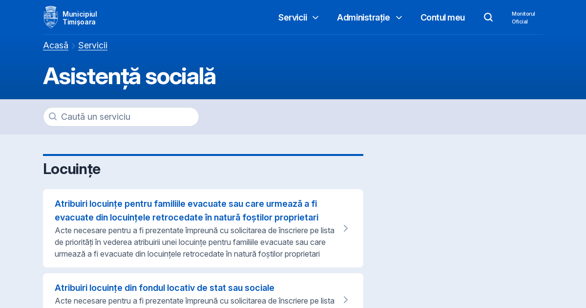 Servicii - Asistență socială