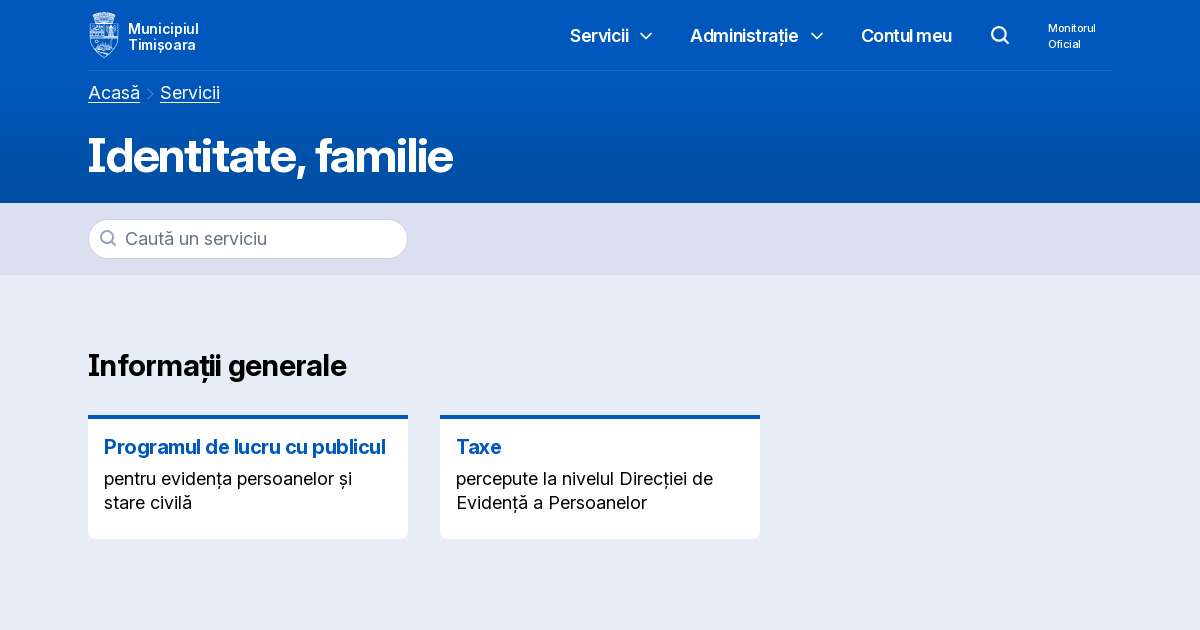 Servicii - Identitate, familie