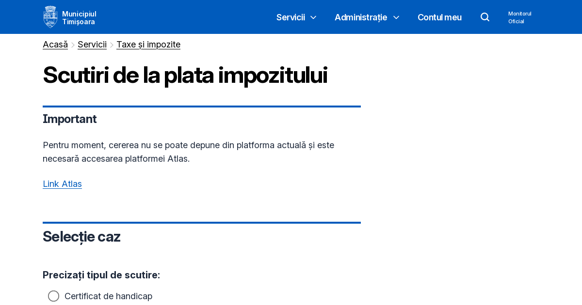 Scutiri de la plata impozitului