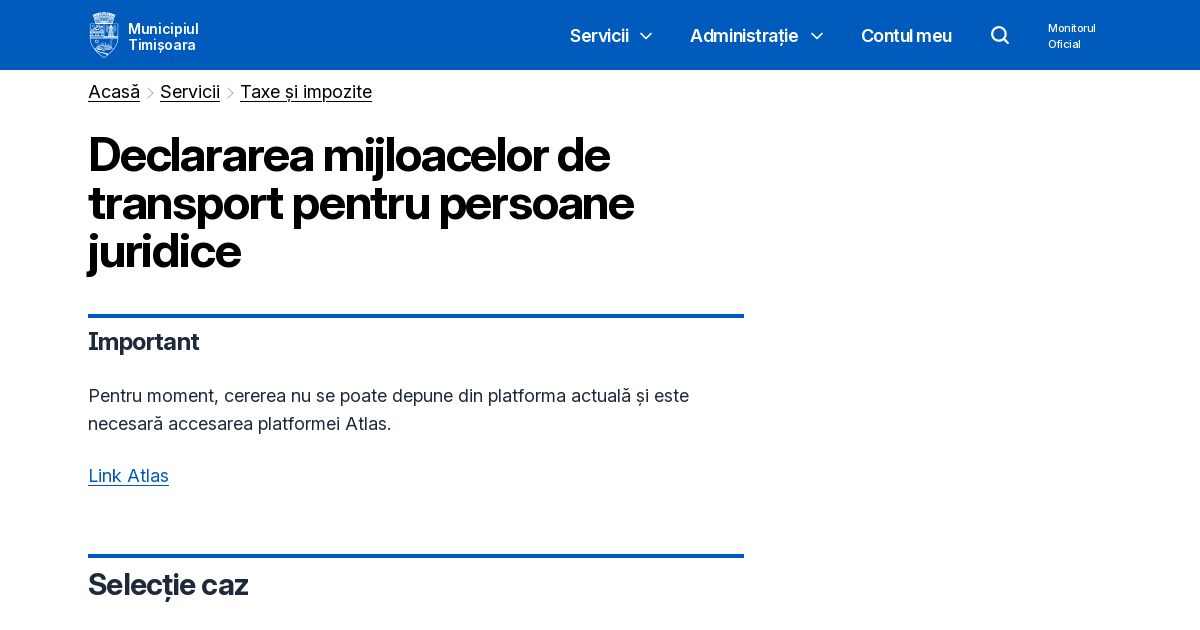 Declararea mijloacelor de transport pentru persoane juridice