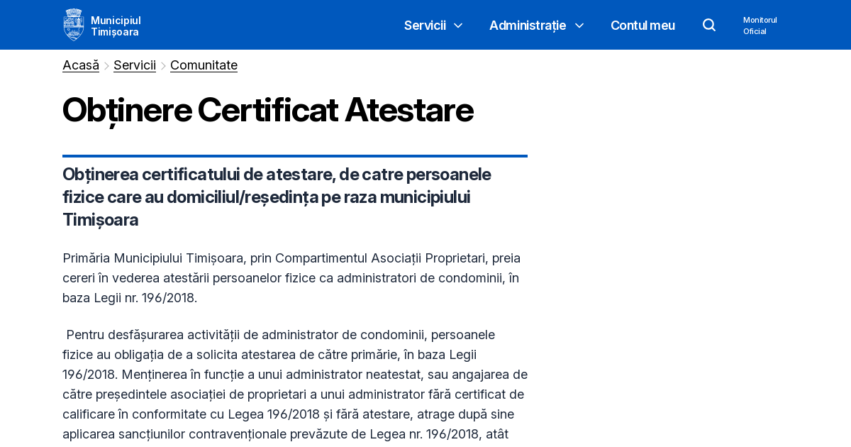 Obținere Certificat Atestare