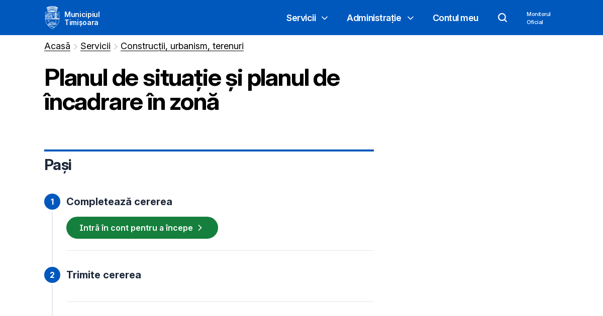 Planul de situație și planul de încadrare în zonă
