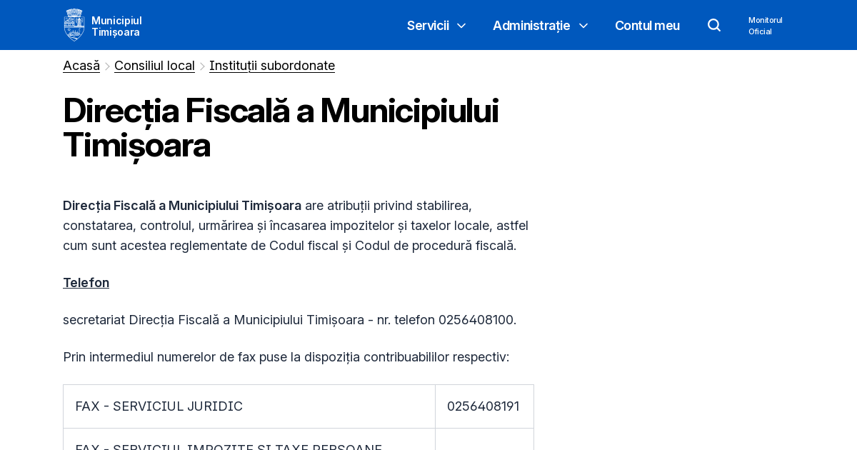 Direcția Fiscală a Municipiului Timișoara