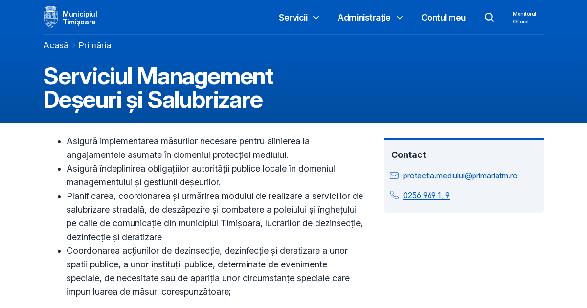 Serviciul Management Deșeuri și Salubrizare