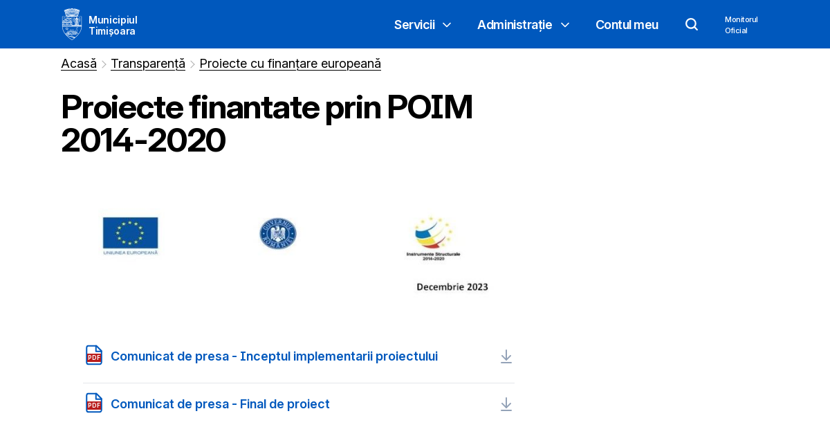 Proiecte finantate prin POIM 2014-2020