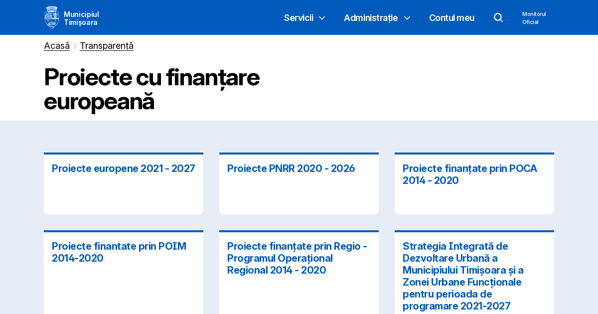 Proiecte cu finanțare europeană