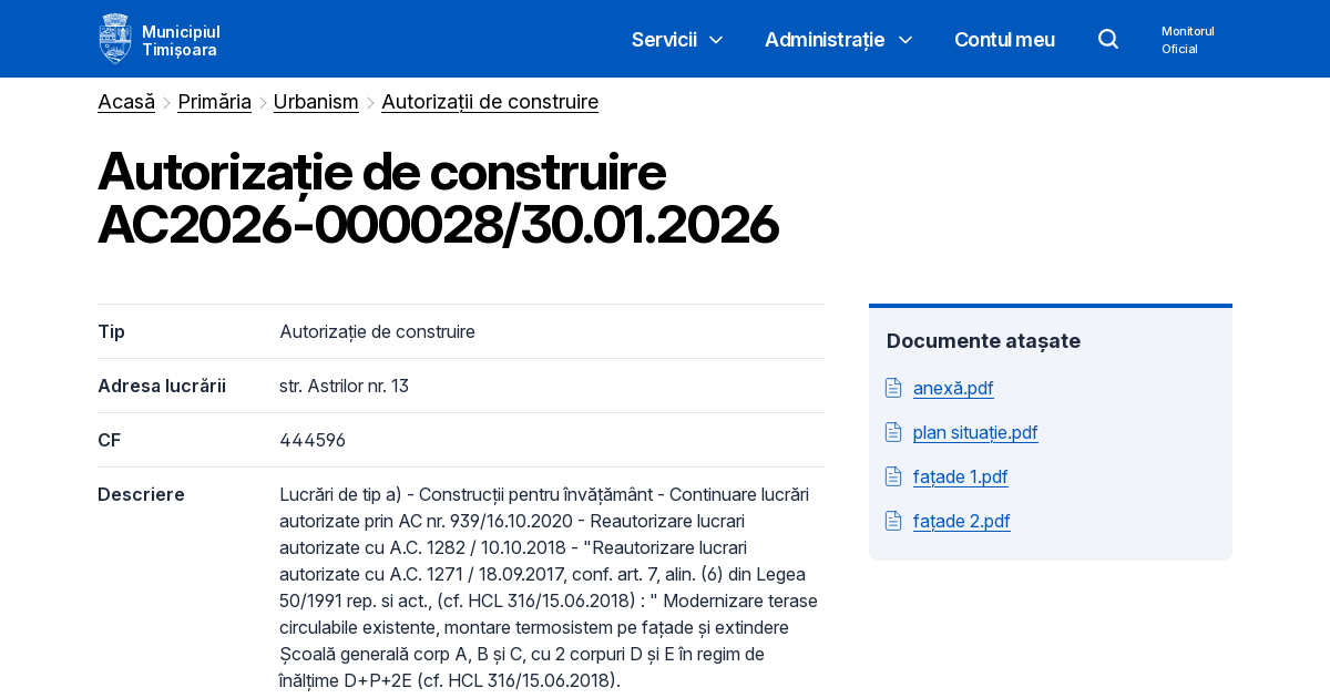 Autorizație de construire AC2026-000028/2026