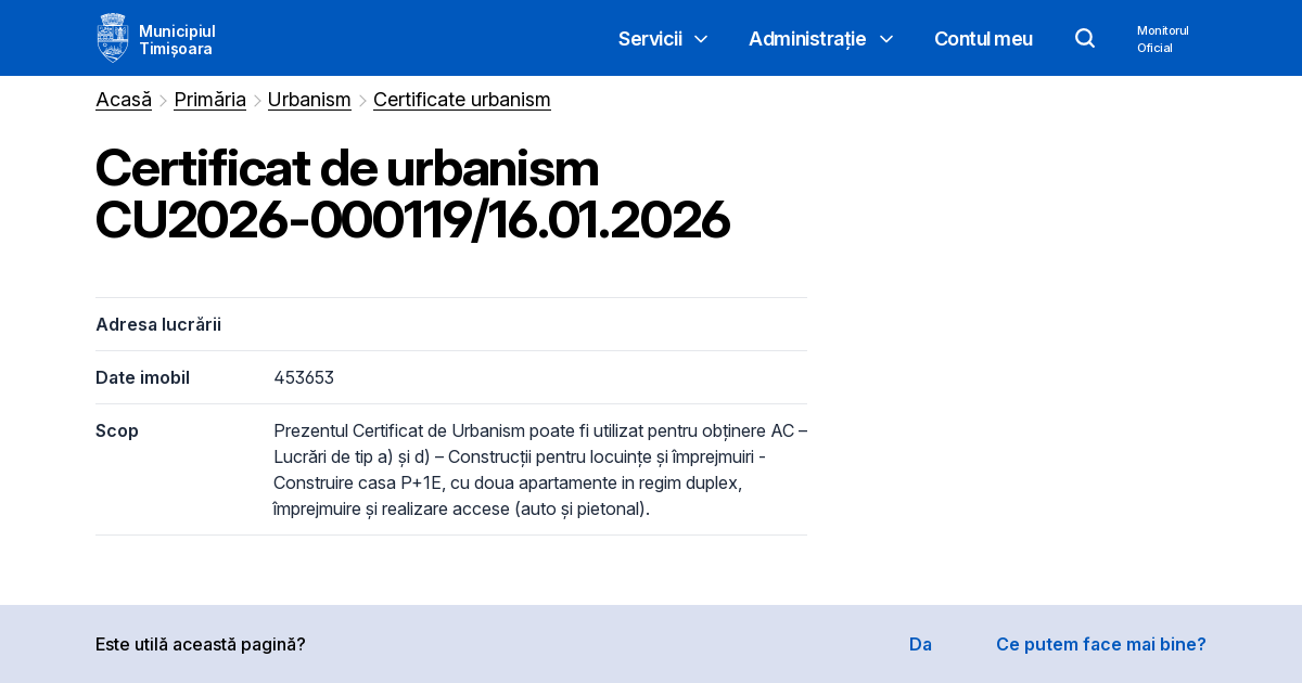 Certificat de urbanism CU2026-000119/2026