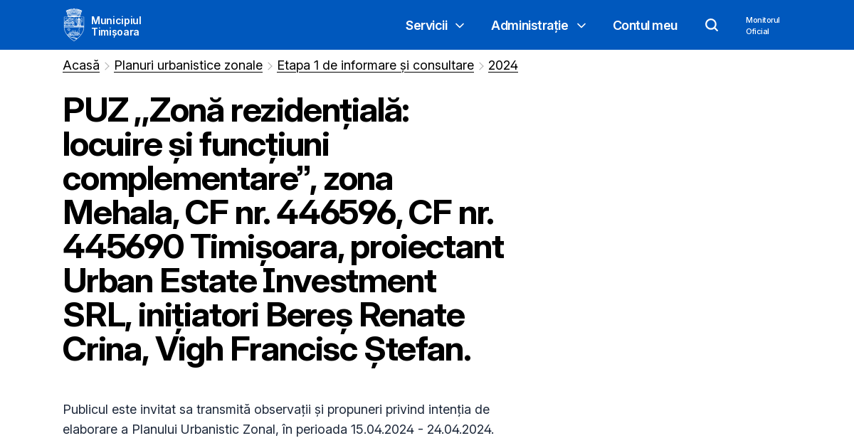 PUZ ,,Zonă rezidențială: locuire și funcțiuni complementare”, zona ...