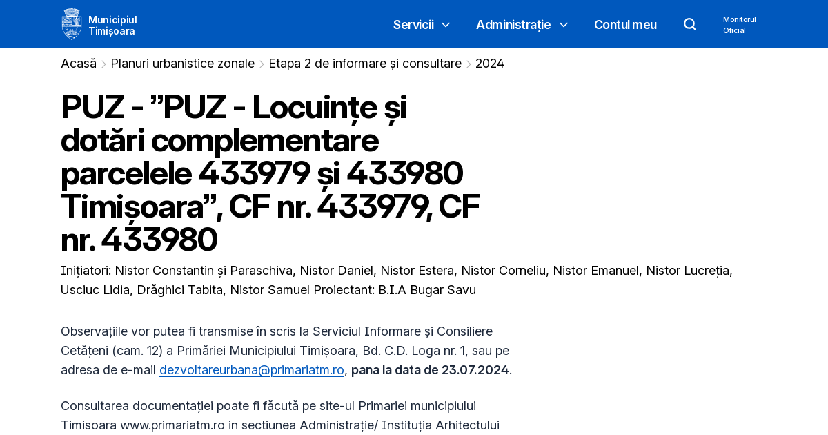 PUZ - ”PUZ - Locuințe și dotări complementare parcelele 433979 și ...